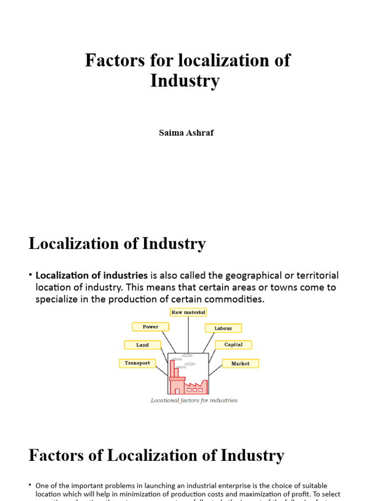 Key Factors in Industry Localization | PDF | Labour Economics | Market ...