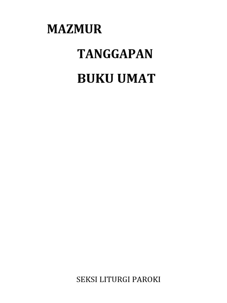 Teks Mazmur Tanggapan Katolik | PDF