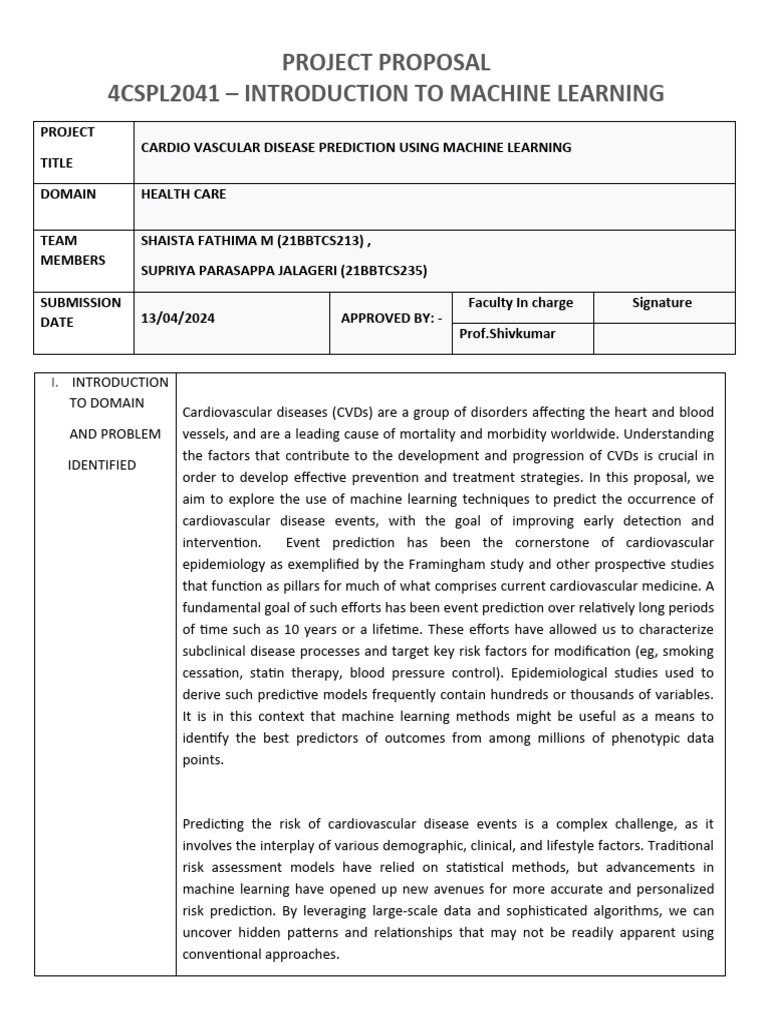 CARDIO VASCULAR PREDECTION 1 and 2 | PDF | Cardiovascular Diseases ...