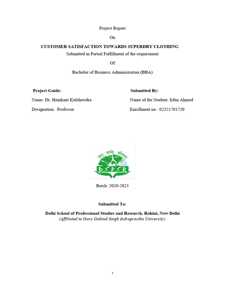 Superdry Clothing Customer Satisfaction Report | PDF | Clothing | Textiles