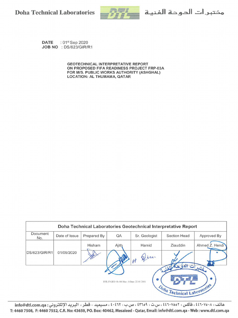 Geotechnical Interpretative Report | PDF | Limestone | Sedimentary Rock