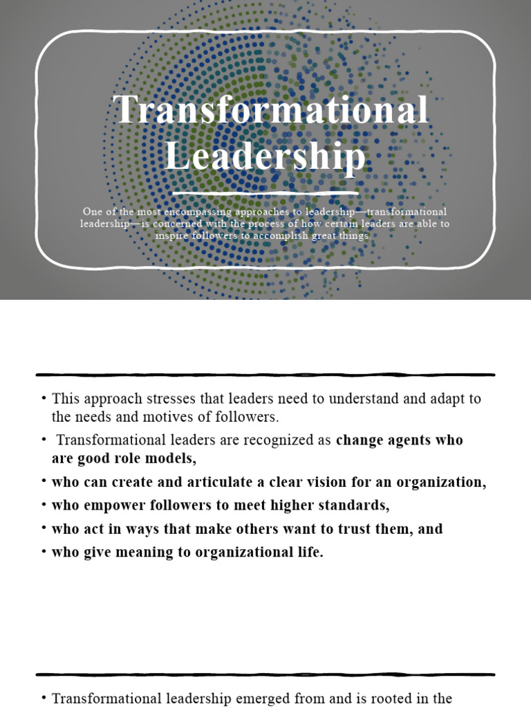 Transformational Leadership | PDF | Leadership | Transformational ...