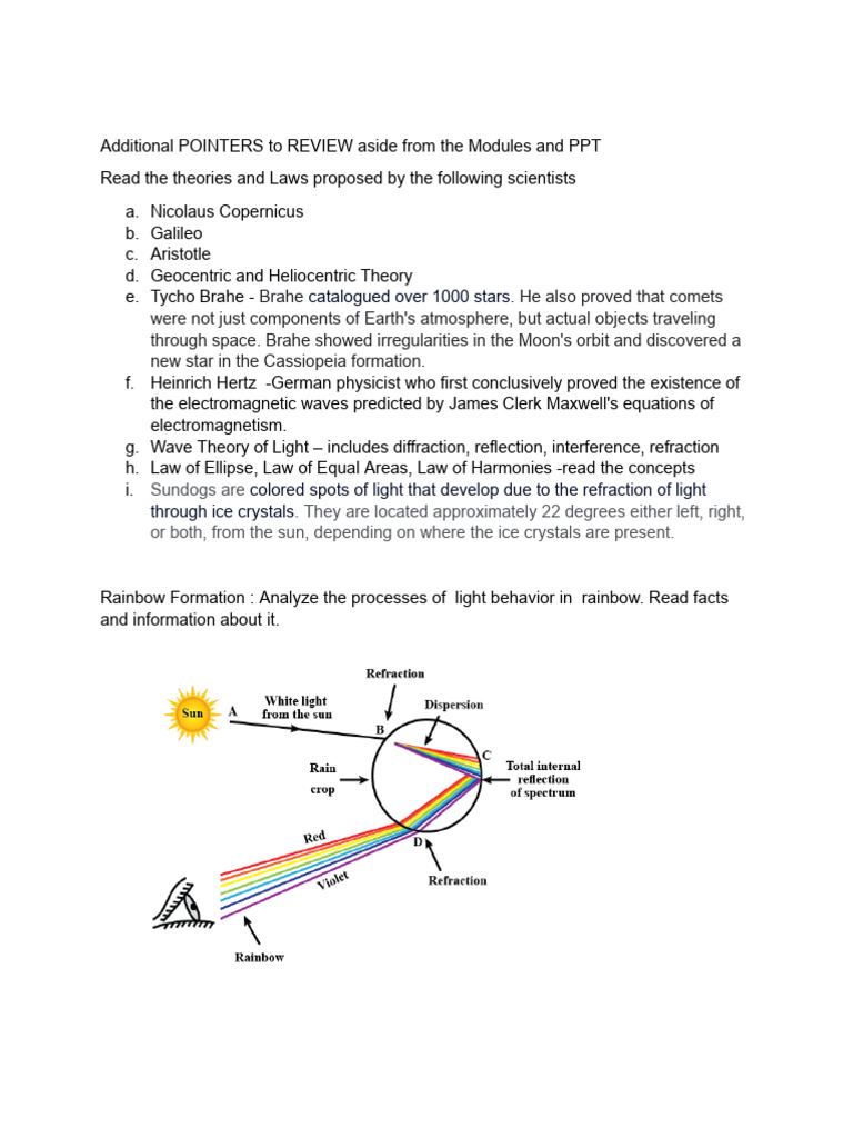 Pointers To Review | PDF | Light | Waves