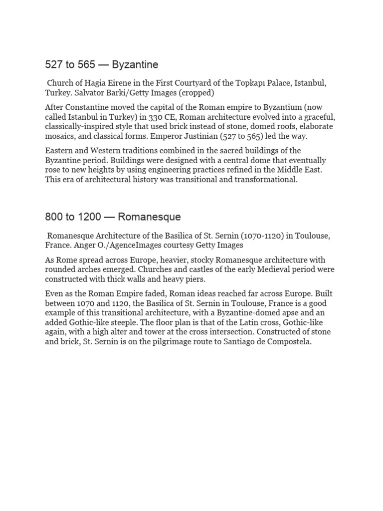 Byzantine and Romanesque Architecture | PDF | Art | History