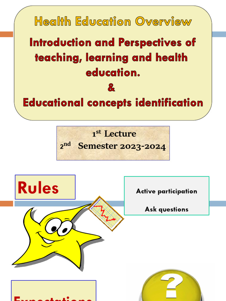 1-Health Educatioon Concepts, Overview, Introduct | PDF | Health Education | Learning