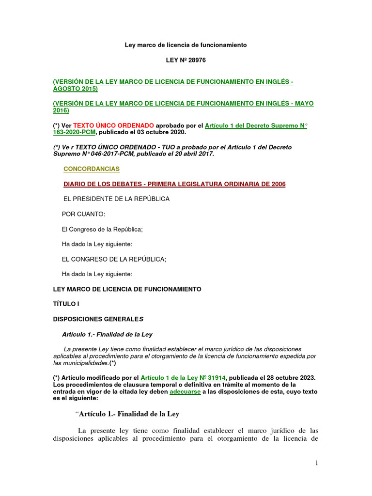 2024.04.22. Marco Licencia de Funcionamiento | PDF | Documento de identidad | Regulación