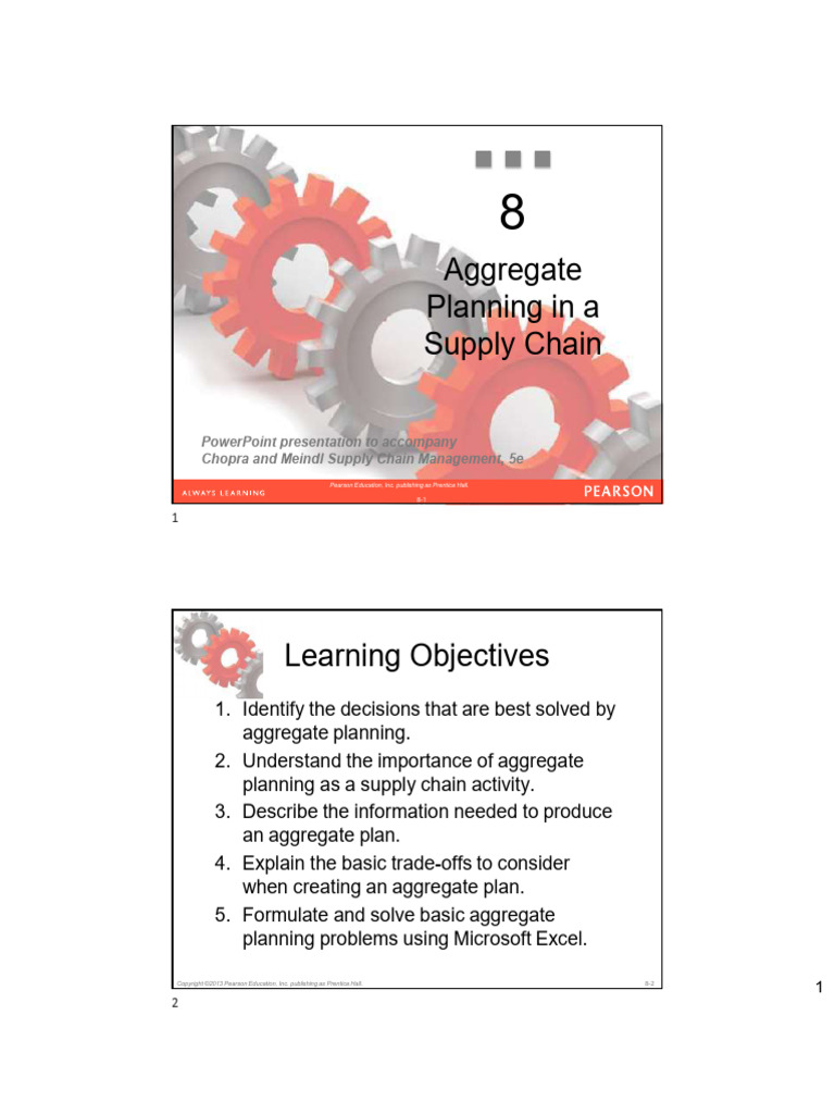 3 Aggregate Plan ch8 Chopra | PDF | Inventory | Supply Chain