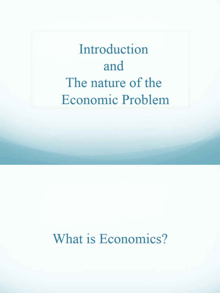 Understanding the Economic Problem | PDF | Economics | Goods