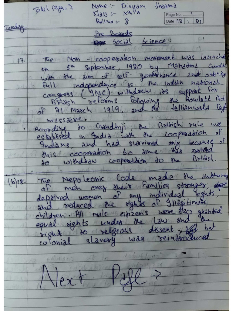 Preboard Social Studies Divyam Sharma | PDF