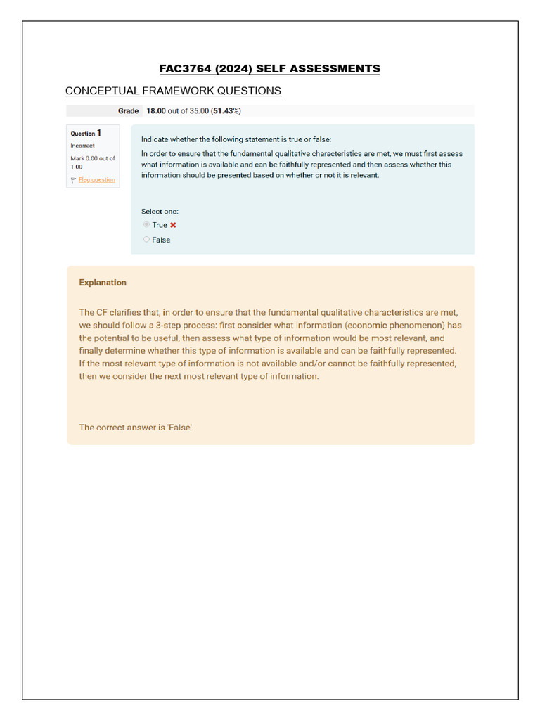 Fac364 (2024) Self Assessment | PDF