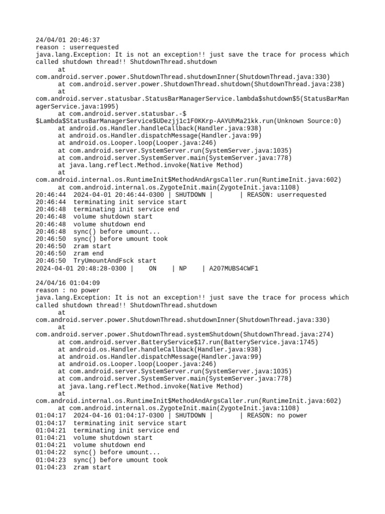 Power Off Reset Reason | PDF | Java (Programming Language) | Computer Engineering
