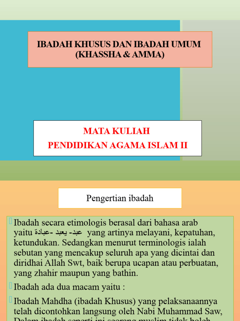 Ibadah Khusus dan Umum dalam Islam | PDF