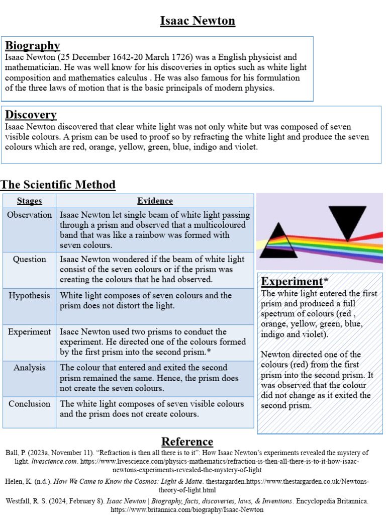 Light Separatiomn - Actual | PDF | Isaac Newton | Light