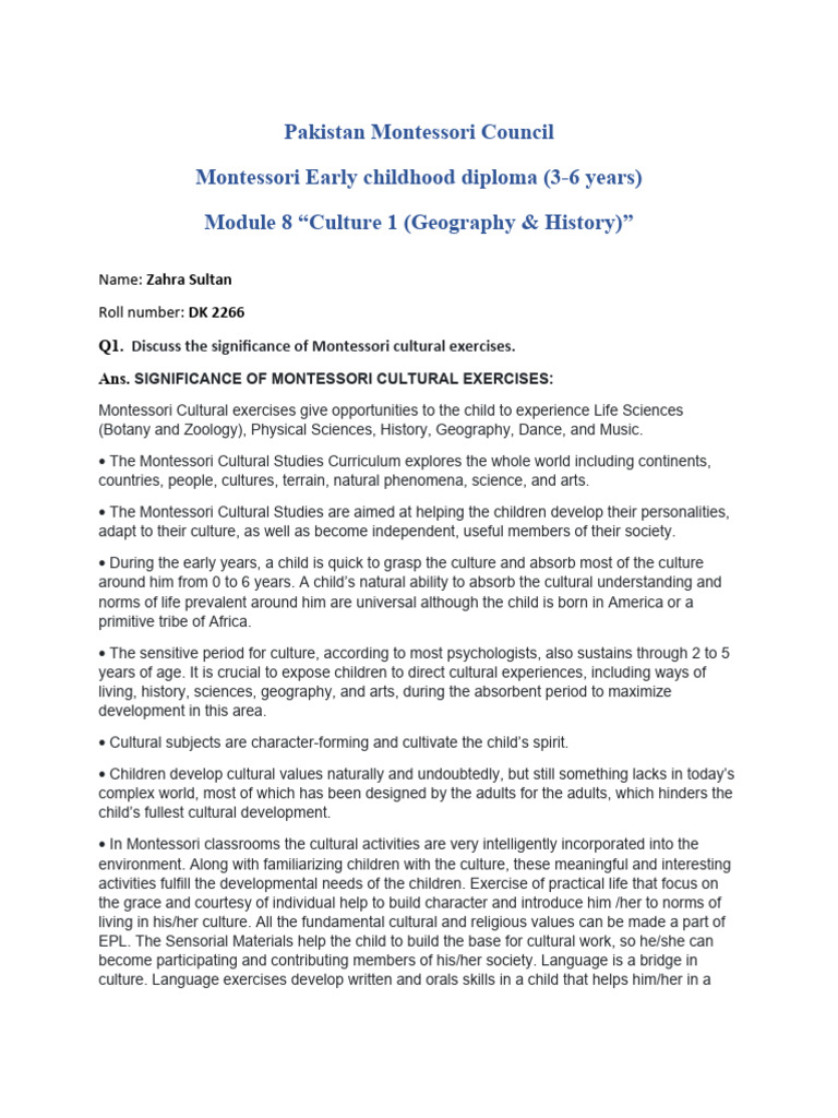 Module 8 DK2266 | PDF | Montessori Education | Continent