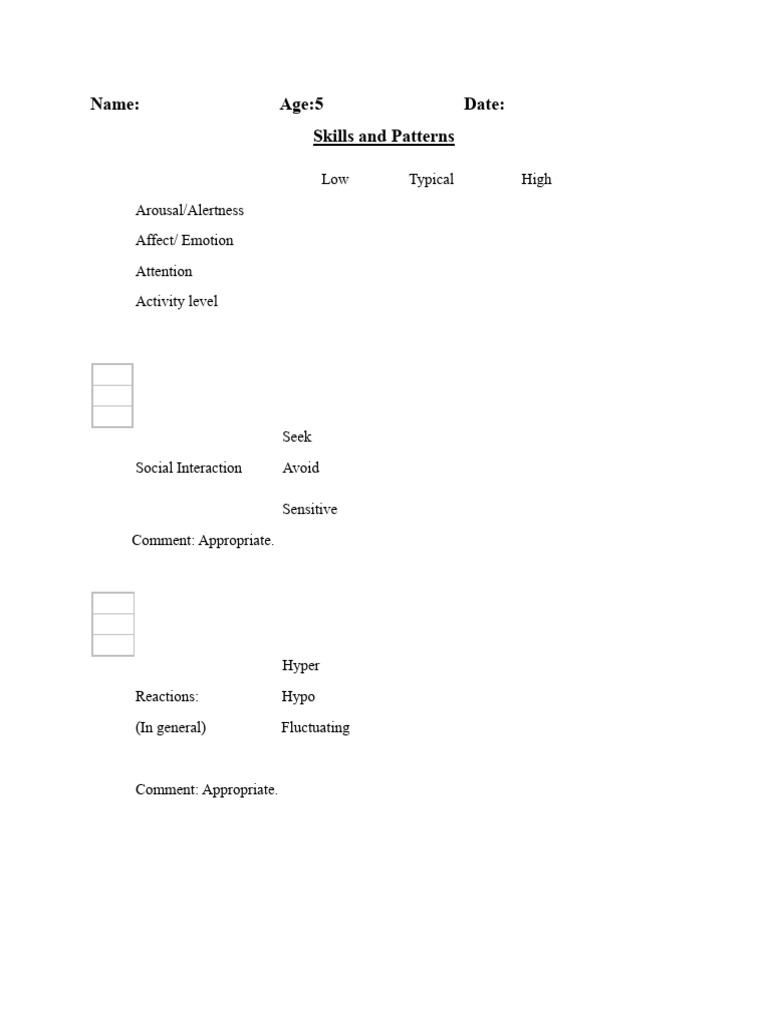 Child Motor Skills Assessment Summary | PDF | Motor Coordination ...