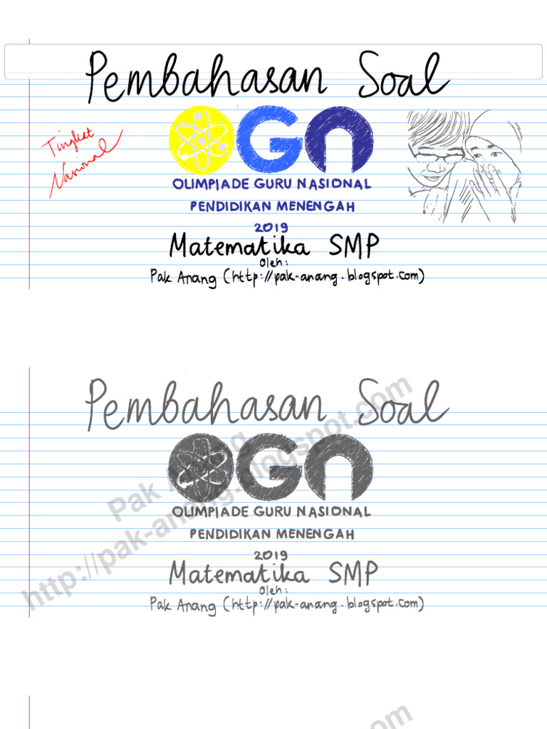 Pembahasan OGN Matematika SMP 2019 - (Pak-Anang - Blogspot.com) | PDF ...
