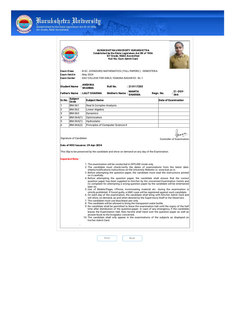 Kurukshetra University Student-Panel | PDF