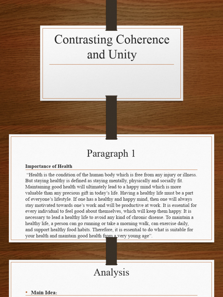 Contrasting Coherence and Unity | PDF | Diet (Nutrition) | Diet & Nutrition