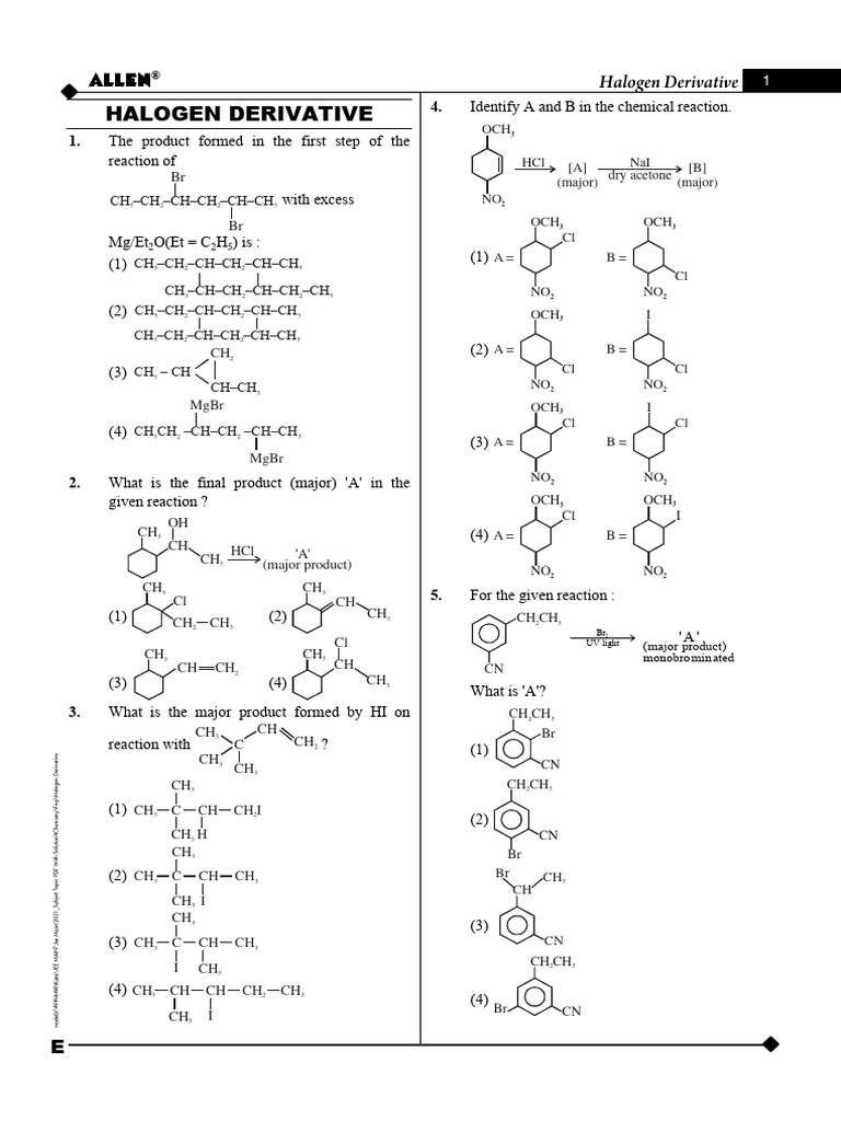Halogen Derivative | PDF | Chlorine | Ethanol
