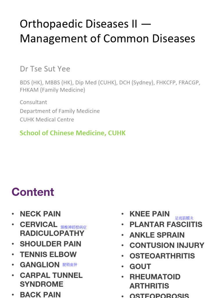 15.2 Orthopaedics Diseases II - Management of Common Diseases | PDF | Back Pain | Osteoarthritis