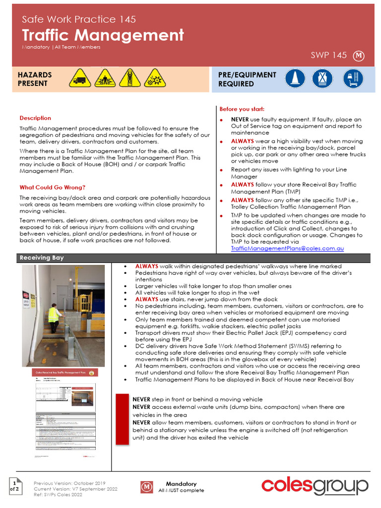 SWP145 Traffic Management | PDF | Traffic | Transport
