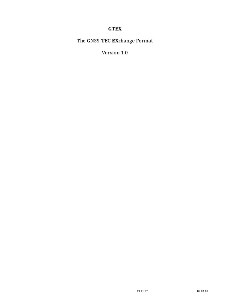 GTEX Format 1 0（TEC标准格式说明） | PDF | Geodesy | Navigation