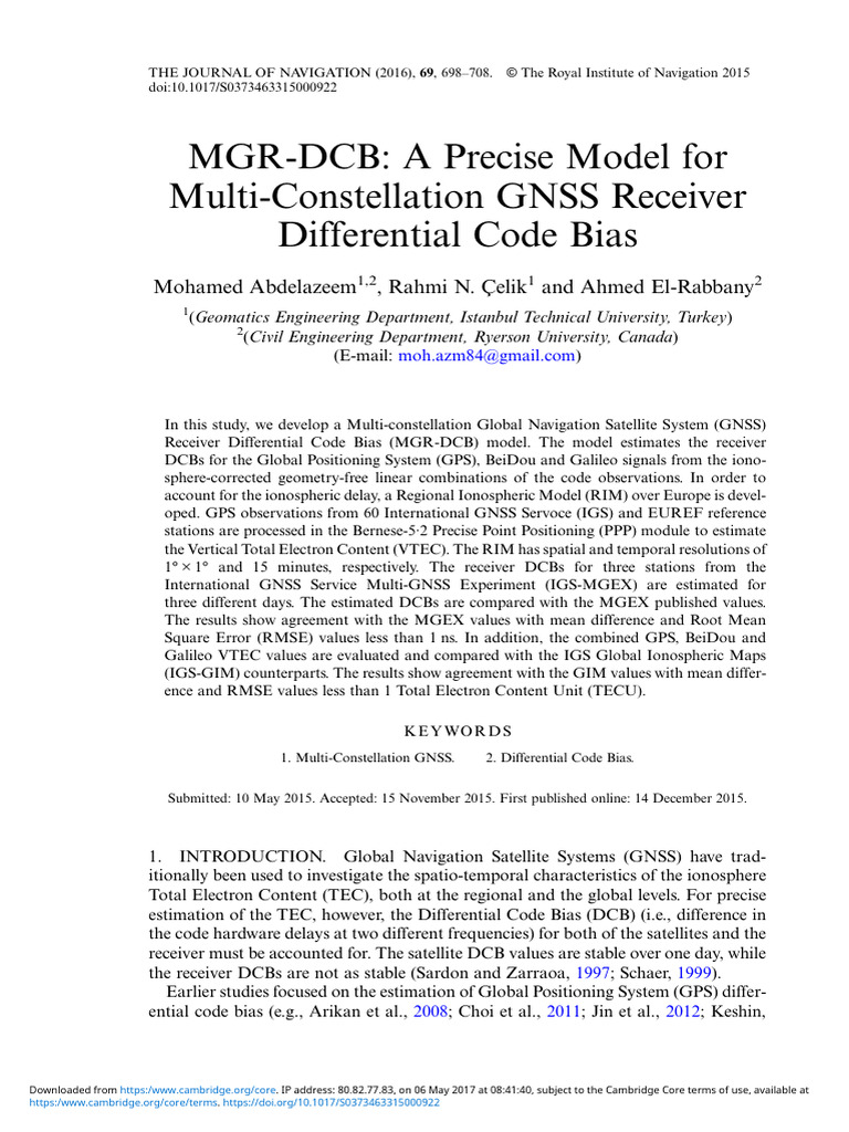 A Precise Model For Multi Constellation Gnss Receiver Differential Code