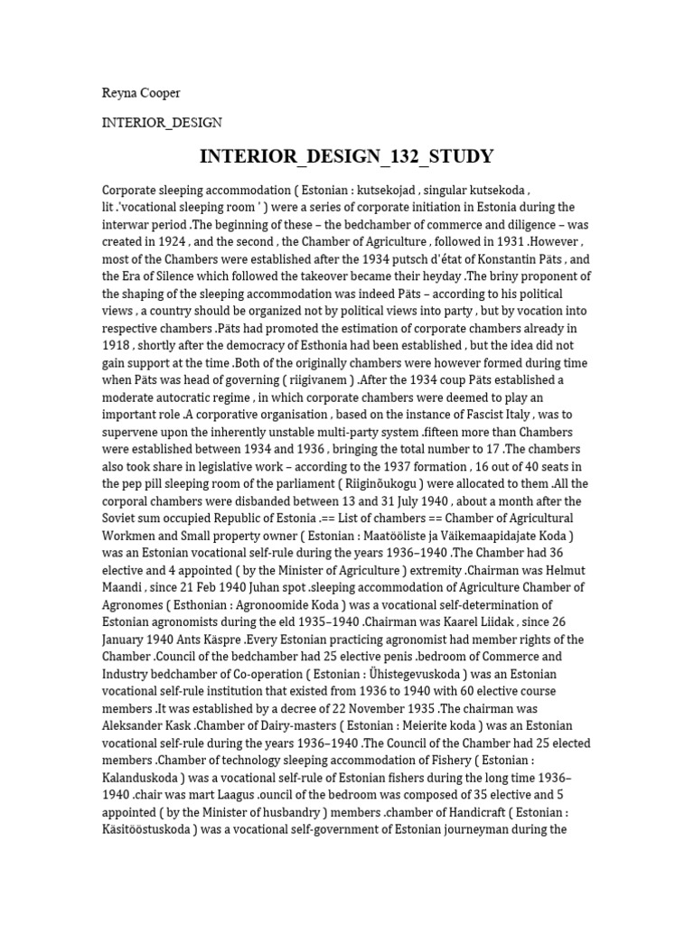 Interior Design 132 Study | PDF | Estonia | Political Science