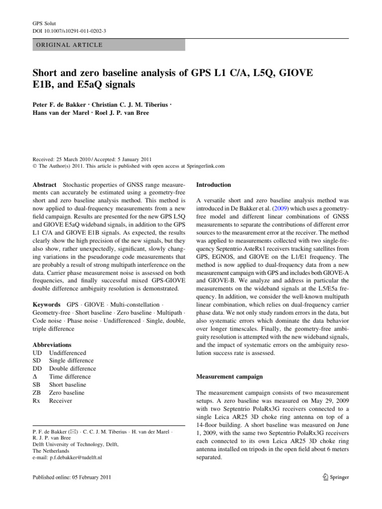Bakker 2011 | PDF | Global Positioning System | Telecommunications Engineering