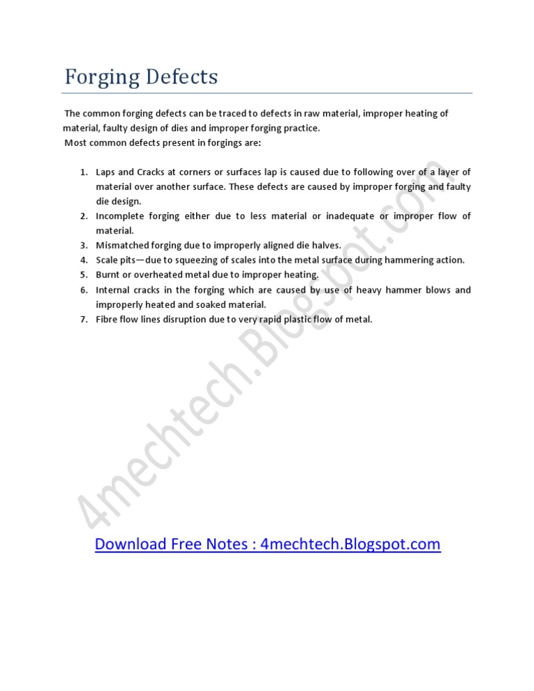 Forging Defects | PDF | Forging | Metals