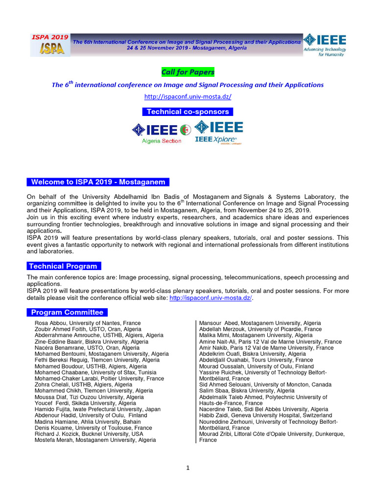 ISPA 2019: Call for Papers | PDF