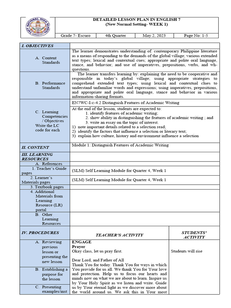 G7-DLP-for-Grand-Demo | PDF | Learning | Teachers