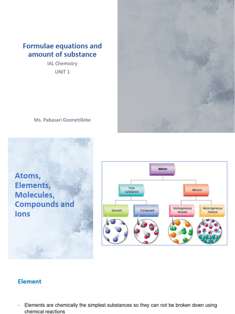1 Formulae Slides | PDF | Mole (Unit) | Chemical Compounds