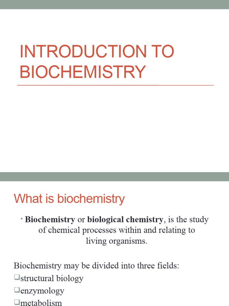 4 Introduction To Biochemistry | Download Free PDF | Biochemistry | Chemistry