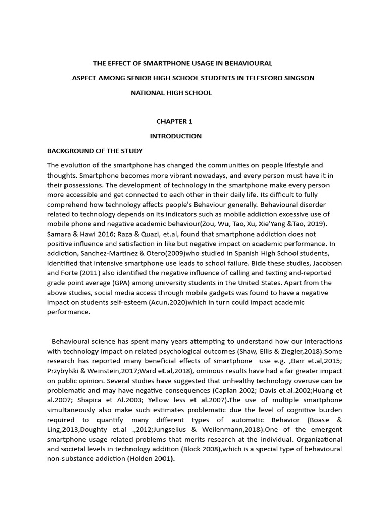 Impact of Smartphone Use on Student Behavior | PDF | Survey Methodology ...