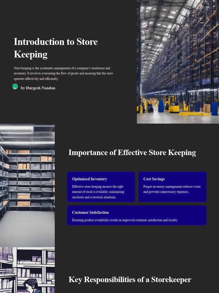 Introduction To Store Keeping | Download Free PDF | Inventory | Lean ...