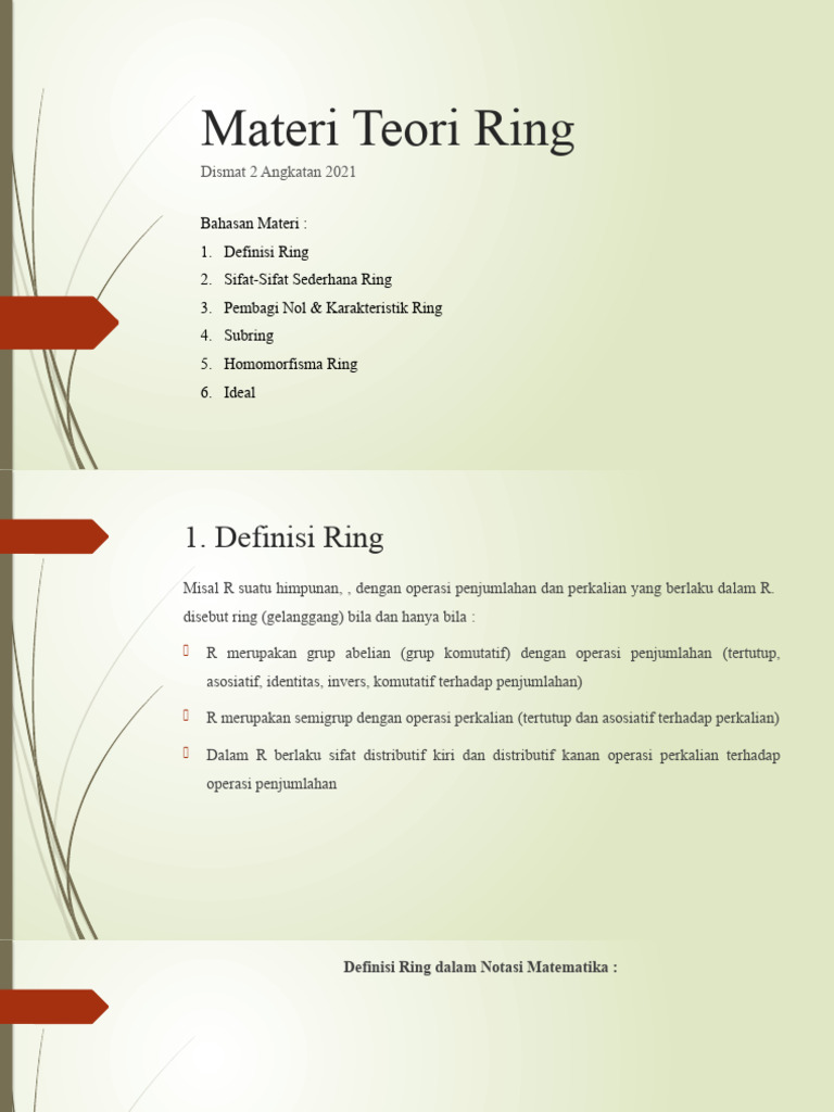 Materi Teori Ring | PDF