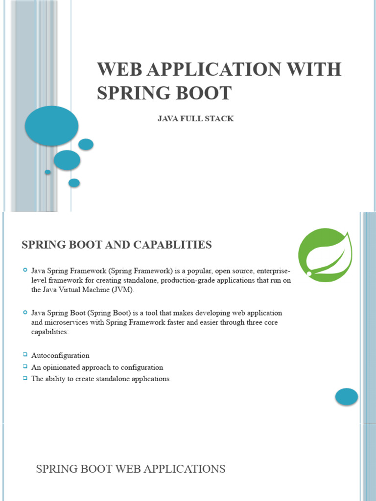 Web Application With Spring Boot Pdf Java Programming Language Spring Framework