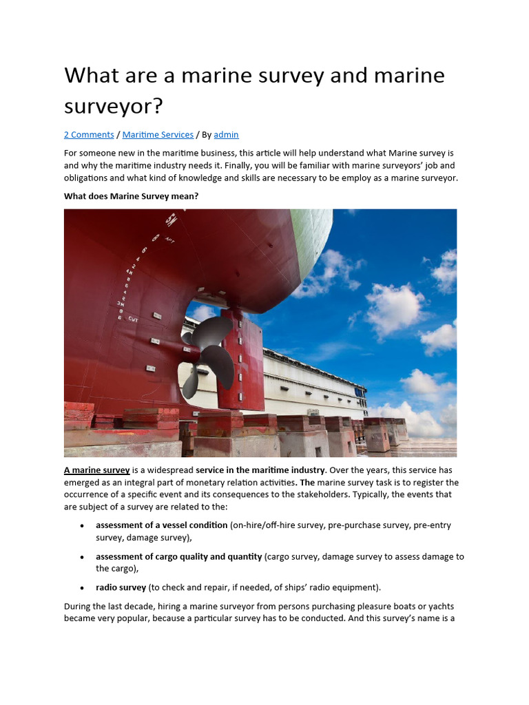 What Are A Marine Survey and Marine Surveyor | PDF | Business | Finance ...