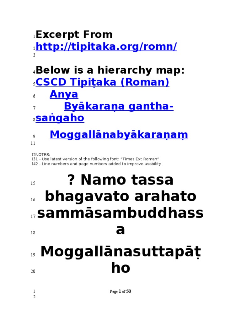 Pali Grammar for Scholars | PDF
