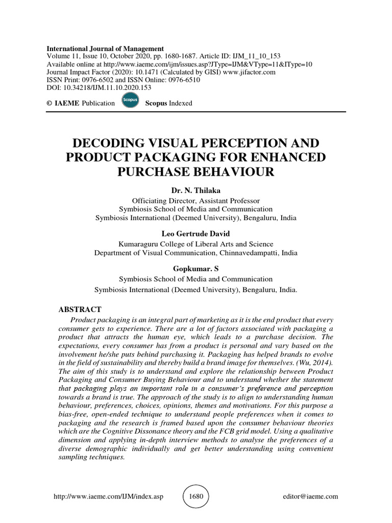 Decoding Visual Perception and Product P | PDF | Brand | Consumer Behaviour Decoding Visual Perception and Product P | PDF | Brand | Consumer Behaviour