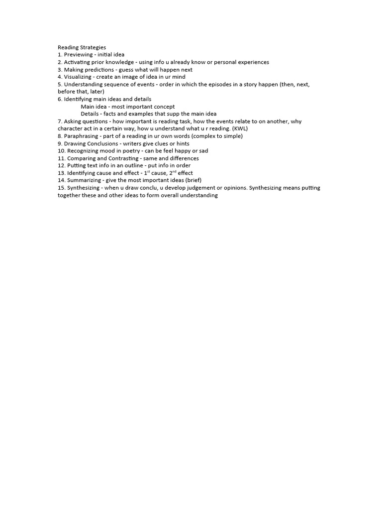 Essential Reading Strategies Explained | PDF