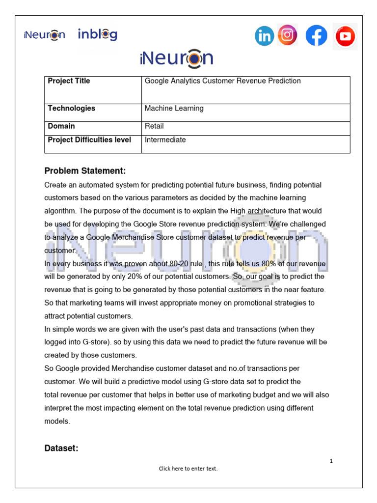 Google Analytics Customer Revenue Prediction | PDF | Analytics | Prediction