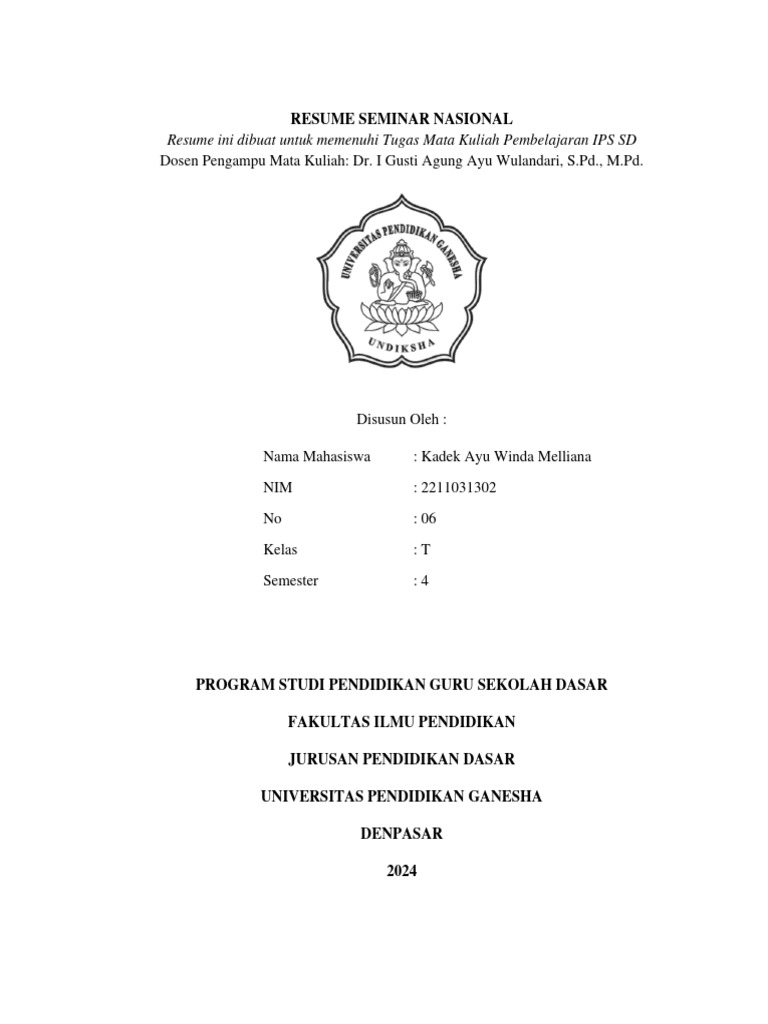 RESUME SEMINAR NASIONAL - Compressed | PDF | Karier & Perkembangan | Kesehatan Holistik