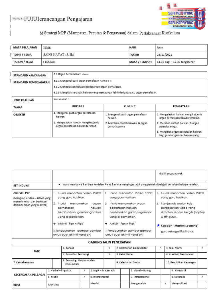 Template RPH Sem3 - KPM PerkasaKU | PDF