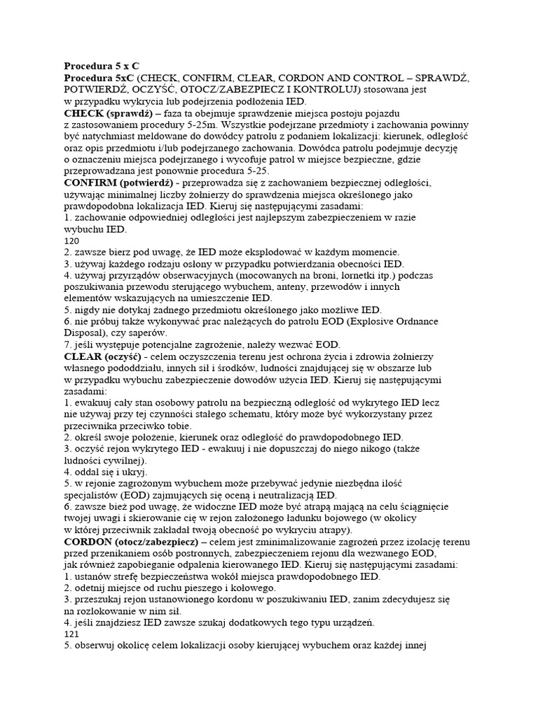 Procedura 5 X C | PDF