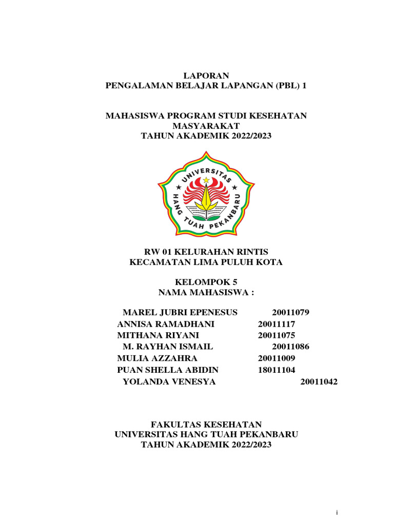 Laporan PBL 1 - Kel 5 | PDF