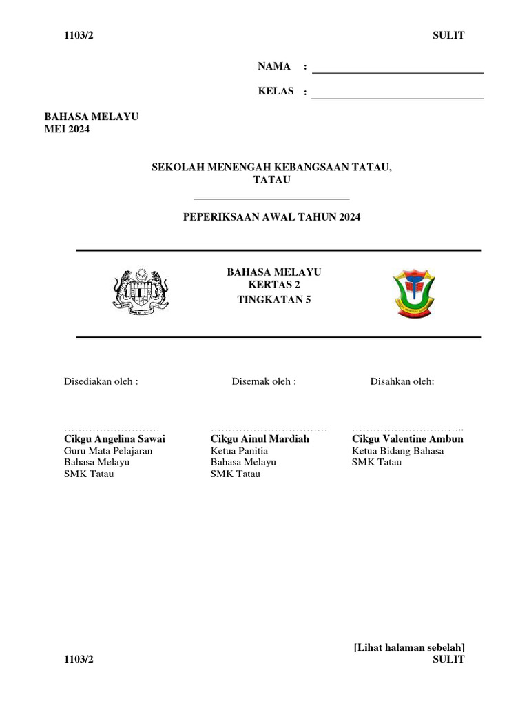 Ar1 - K2 - BM Tingkatan 5 | PDF