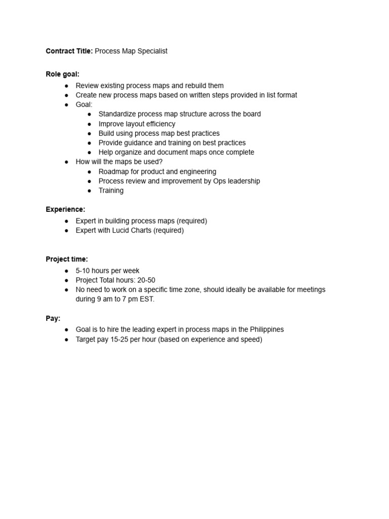 Process Map Specialist Role Overview | PDF
