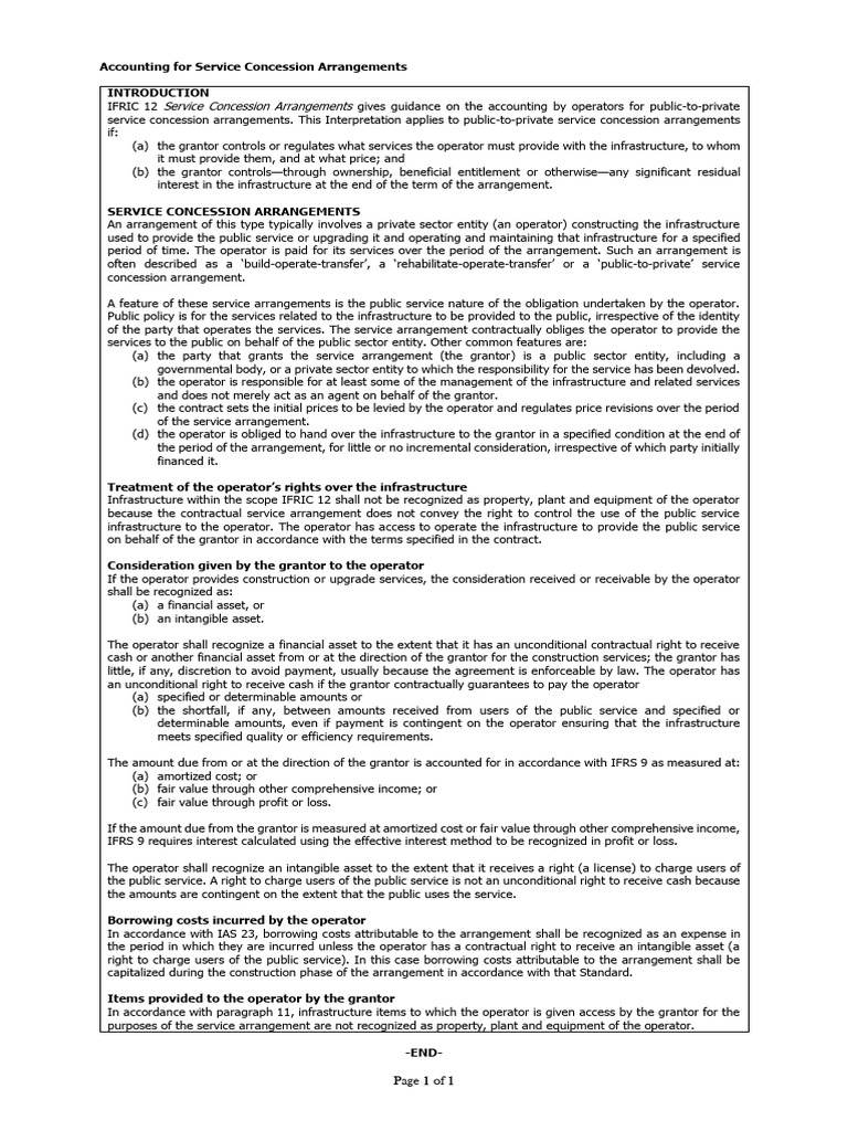 6 Service Concession Arrangements | PDF | Fair Value | Historical Cost